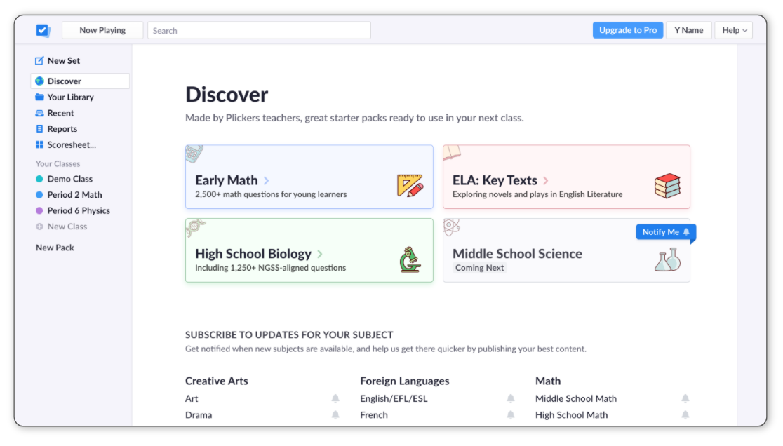 Step 3: Create content by adding Sets – Plickers