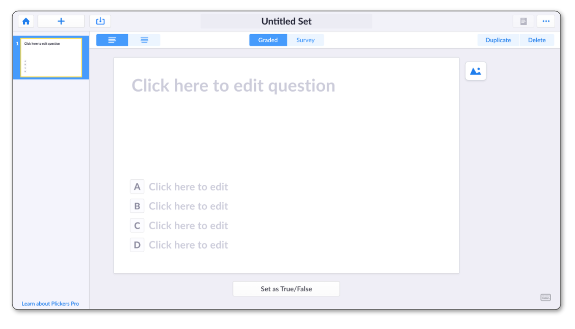 Step 3: Create content by adding Sets – Plickers
